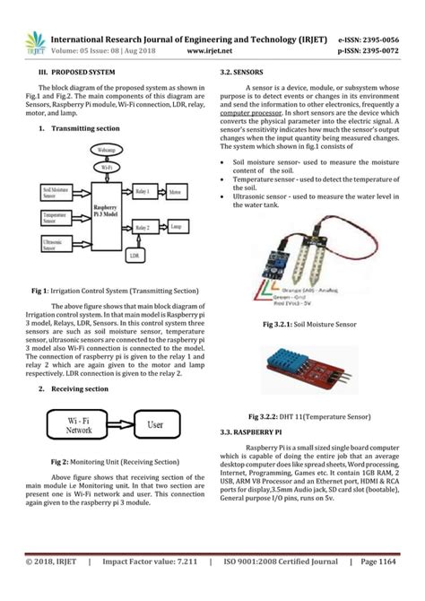 Irjet Smart Irrigation System Using Iot And Raspberry Pi Pdf Agriculture Industries