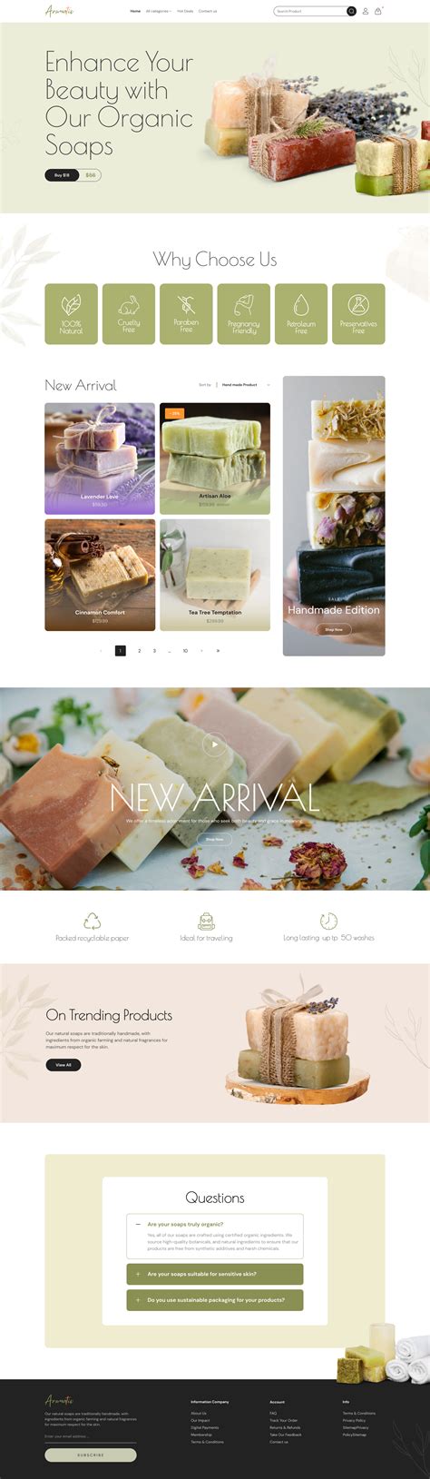 Organic Soap Shop Ecommerce Website Uiux Behance