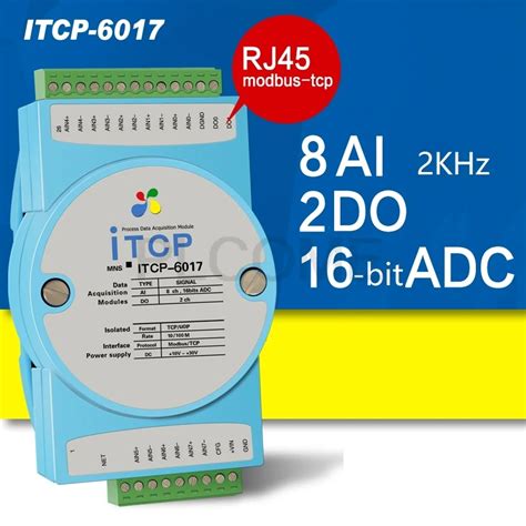 Modbus TCP DAQ 8DIFF 2DO Data Acquisition High Speed 2KHz 8 Ch