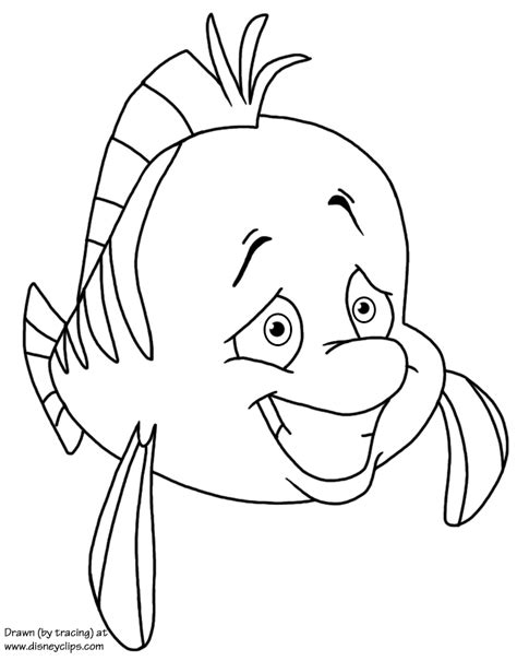 Flounder The Little Mermaid Coloring Pages