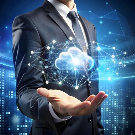 Premium Photo Businessman Holding Cloud Computing Online Connecting