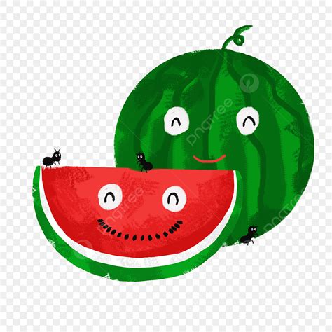 귀여운 일러스트 수박 웃는 그림 과일 클립 아트 수박 과일 Png 일러스트 및 Psd 이미지 무료 다운로드 Pngtree