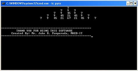 Pyramid Of Numbers Version Sourcecodester