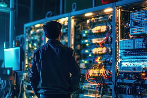 Premium Ai Image Electrical Engineer Programming For Automation Equipment Empowering