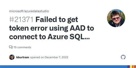 Failed To Get Token Error Using Aad To Connect To Azure Sql Db · Issue