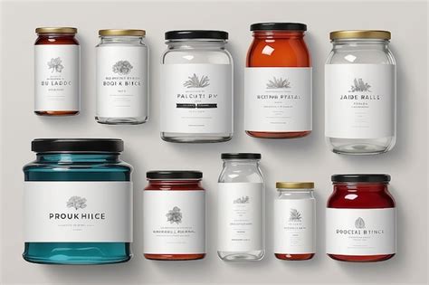 Premium Photo Product Label Mockup Kit Blank White Space Design