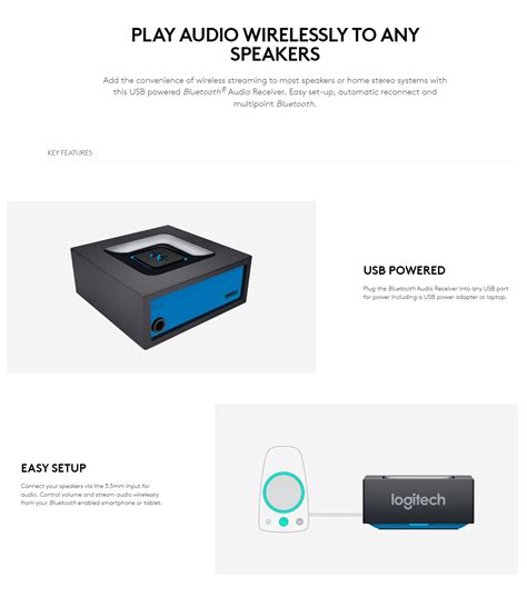 Logitech Usb Bluetooth Audio Receiver With Usb Powered Wireless Streaming 980 001276 Shopee