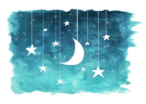 Moon And Stars Drawing Aesthetic