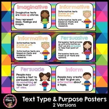 Text Type Posters By Tales From Miss D Teachers Pay Teachers