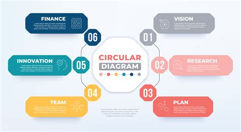 6 Step Circular Diagram Template Business Circular Infographic With