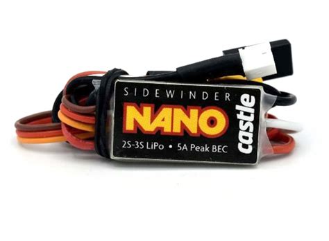 Castle Sidewinder Nano Micro Pnp Esc 12 6v P Cc010 0176 01 Castle Rc Models Electronic