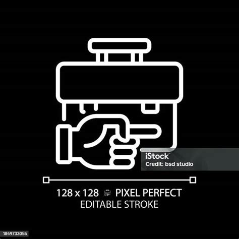 2d 얇은 선형 픽셀 완벽 간단한 흰색 실업 아이콘 2차 도형에 대한 스톡 벡터 아트 및 기타 이미지 2차 도형 개념 경제 Istock