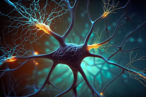 신경망 뇌세포 인간의 신경계와 뇌 활동 개념 생성 Ai 프리미엄 사진