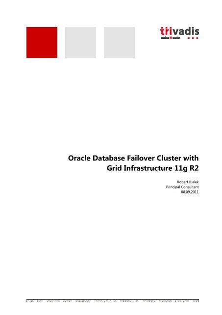 Oracle Database Failover Cluster With Grid Infrastructure Trivadis