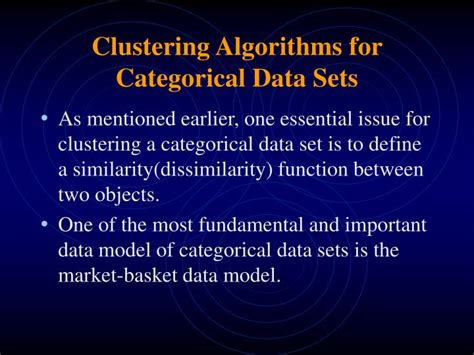 Ppt Clustering Algorithms For Categorical Data Sets Powerpoint