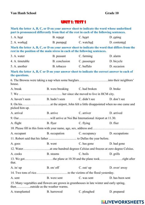 Multiple Choice Free Interactive Worksheets 1411705