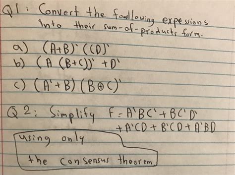Solved Convert The Following Expression Into Their