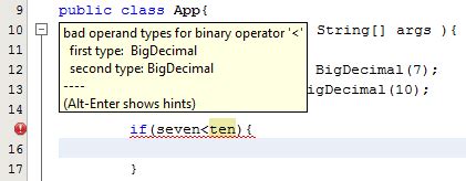Compareto Java Bigdecimal