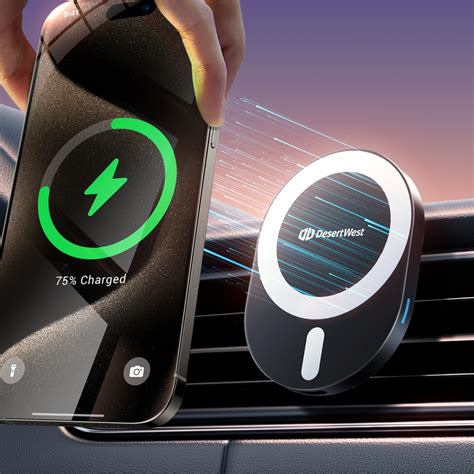 Jp Desertwest マグセーフ 車載 【超强磁力＆15w急速充電 】magsafe対応 車載 車 スマホスタンド スマホホルダー 車 マグネット ワイヤレス充電器
