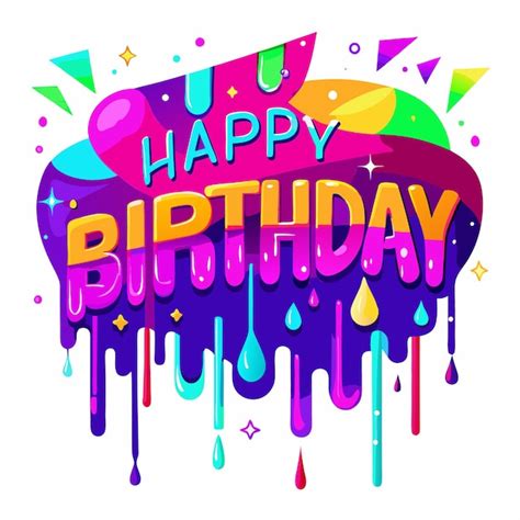 생일 축하 타이포그래피 배너 배경 디자인 프리미엄 Ai 생성 벡터