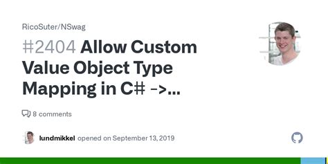 Allow Custom Value Object Type Mapping In C Swagger C · Issue 2404 · Ricosuternswag