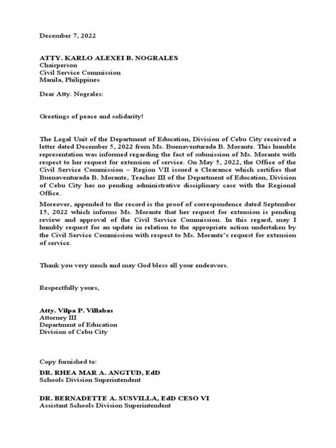 Letter For Csc Pdf