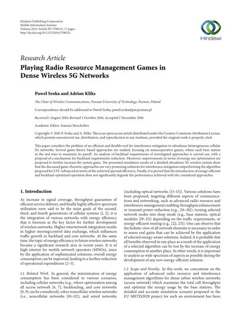 PDF Playing Radio Resource Management Games In Dense Wireless G Networks