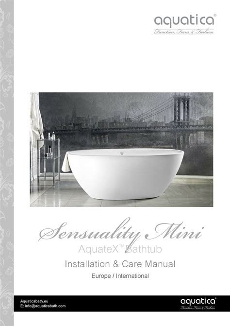 AQUATICA DIGITAL SENSUALITY MINI AQUATEX INSTALLATION CARE MANUAL Pdf Download ManualsLib