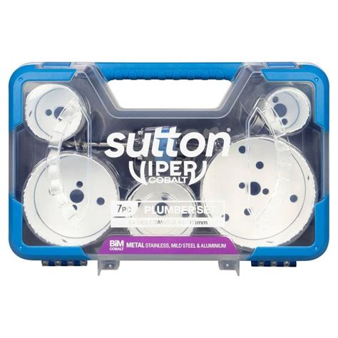 Sutton Tools 7 Piece Bi Metal Viper Cobalt Plumber Holesaw Set