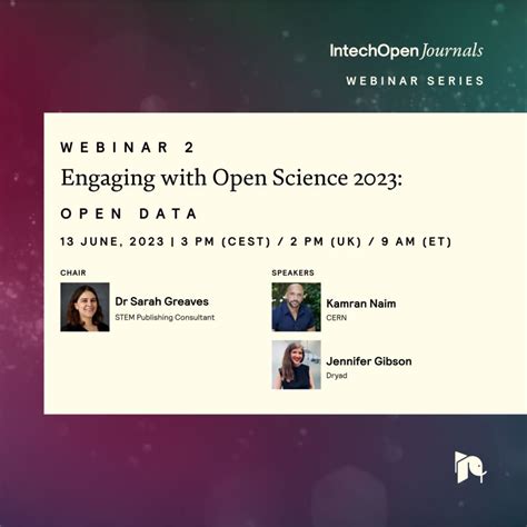Opendata Webinar Openscience Intechopen
