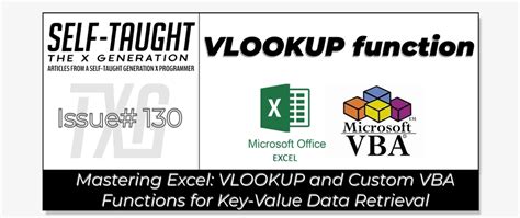 Mastering Excel Vlookup And Custom Vba Functions For Key Value Data