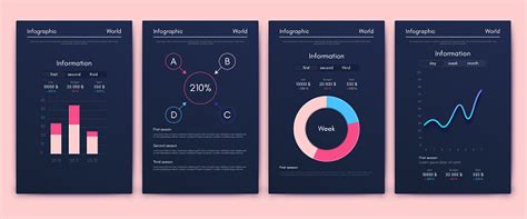 비즈니스 브로셔를 위한 최신 인포그래픽 벡터 요소입니다 웹 사이트 기업 브로셔 광고 및 마케팅에 사용합니다 원형 차트 선 그래프 막대 그래프 및 타임라인입니다 0명에 대한