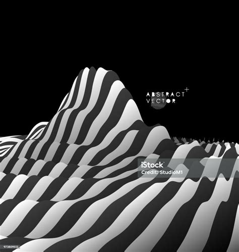 풍경 배경입니다 지형입니다 흑백 배경입니다 착시와 패턴입니다 3 차원 벡터 그림입니다 미국에 대한 스톡 벡터 아트 및 기타 이미지 Istock