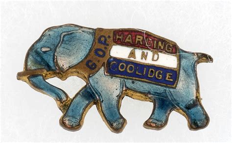 Hakes Harding And Coolidge Gop Enamel Elephant Pin