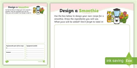 Design A Smoothie Activity Teacher Made Twinkl