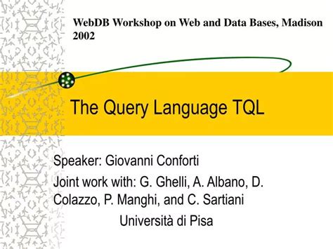 Ppt The Query Language Tql Powerpoint Presentation Free Download Id6070455