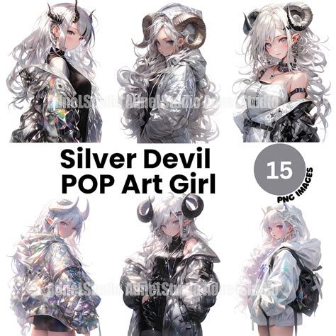 Silver Devil Pop Art Girl Clipart Silver Devil Clipart Anime Girl
