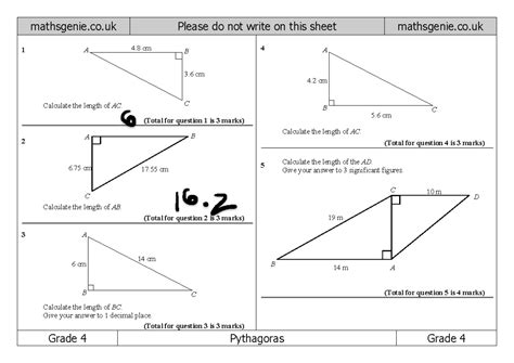 Pythagoras Questions Gcse Grade 4 Pythagoras Grade 4