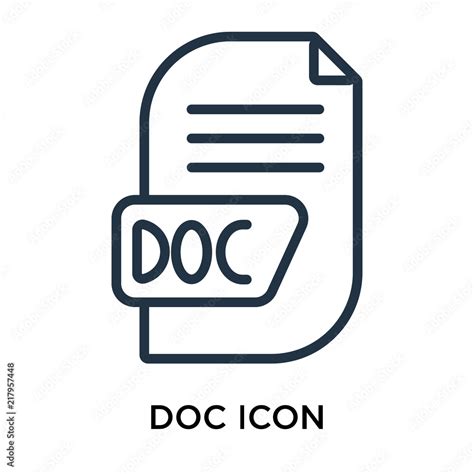 Doc Icons Isolated On White Background Modern And Editable Doc Icon