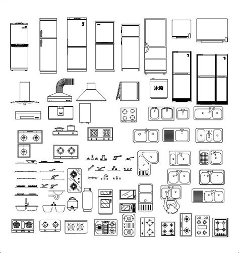 Kitchen Related Items Autocad Blocks Collections】all Kinds Of Kitchen