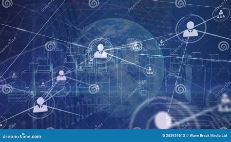 Animation Of Connected Icons Binary Codes Trading Board Computer