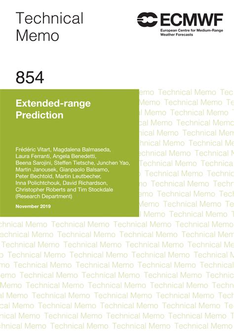 Pdf Extended Range Prediction