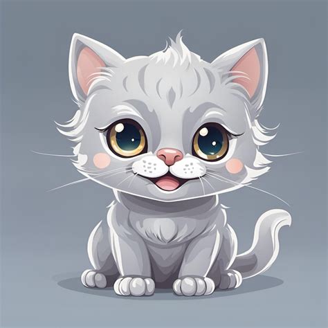 Premium Ai Image Small Cute Cartoon Smiling Cat