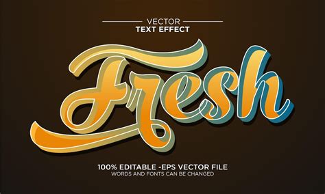 Premium Vector Vector Editable Fresh 3d Text Effect Typography Template