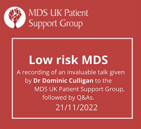 Low Risk Mds A Recorded Presentation By Dr Dominic Culligan And Mds Uk