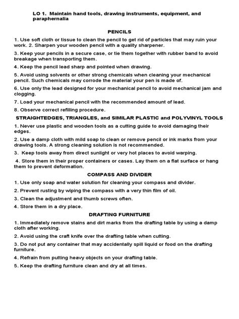Lo2 Maintain Hand Tools Pdf Tools Materials