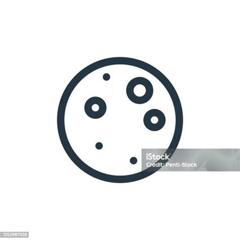 보름달 벡터 아이콘입니다 보름달 편집 가능한 스트로크 웹 및 모바일 앱 로고 인쇄 매체에 사용하기 위한 보름달 선형 기호입니다 얇은 선 그림 벡터 격리 된 윤곽선 도면입니다