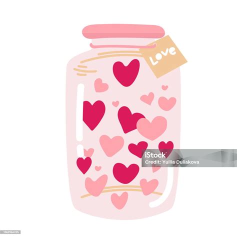밝은 발렌타인 데이에 대한 흰색에 마음 사랑 인용 항아리 사랑의 선언 항아리에 대한 스톡 벡터 아트 및 기타 이미지 항아리 손 유행하는 Istock