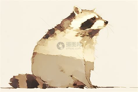 胖胖的浣熊插画图片下载 正版图片601650815 摄图网