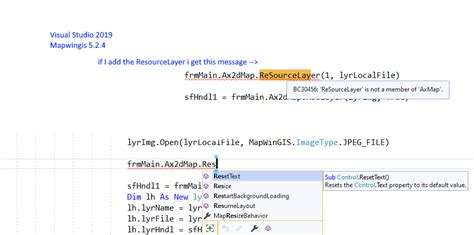 axmap resourcelayer not in 5 2 mapwindow gis